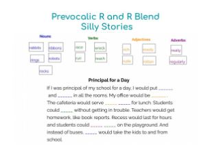 Silly Stories for Prevocalic R and R Blends - Boom Cards