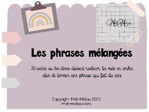 Les phrases mélangées - Boom Cards