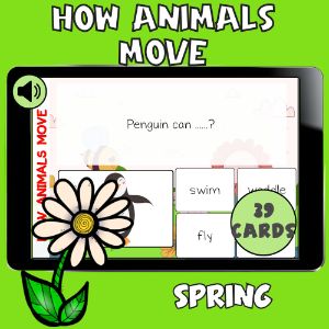 Spring How Animals Move Task Cards - Boom Cards