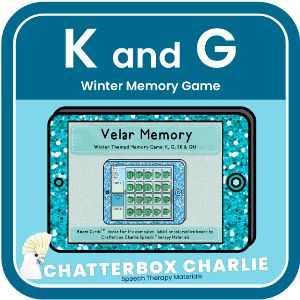 K and G Sounds Articulation Velar Fronting Memory - Boom Cards
