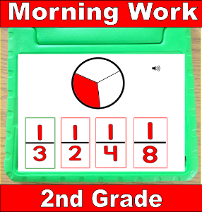 2nd Grade Morning Work - Shapes and Fractions #4 - Boom Cards