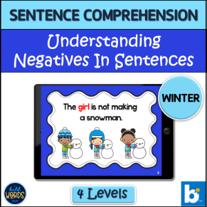 Winter Negation Understanding Negatives in Sentences - Boom Cards