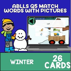 Winter Ablls Q5 Match Words With Pictures Task Cards profile - Boom Cards