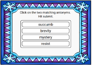 Matching Antonyms-Grades 9-12 Winter - Boom Cards