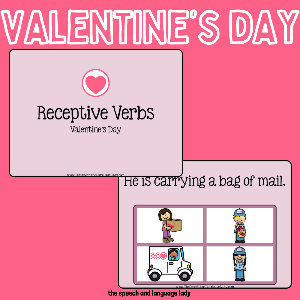 Valentine's Day Receptive Verbs Freebie - Boom Cards