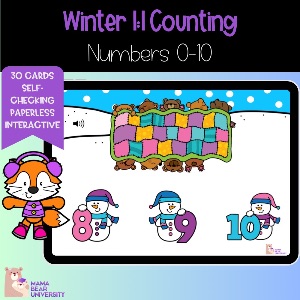 Winter 1:1 Counting | Numbers 0-10 - Boom Cards