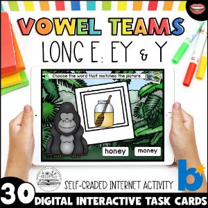 Long E: Vowel Pairs (y & ey) BOOM Cards - Boom Cards