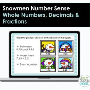 Snowmen Number Sense (Upper Elementary) - Boom Cards