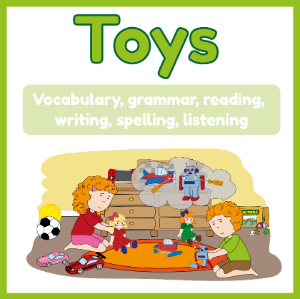 Toys | Vocabulary , grammar, reading, spelling, listening - Boom Cards