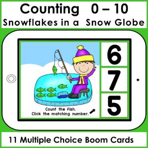 Counting 0-10 - Boy Ice Fishing - Boom Cards