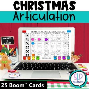 Christmas Articulation Game for Speech Therapy - Boom Cards