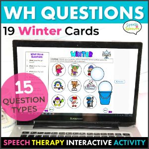 Winter Answering WH Questions with Pictures - Boom Cards
