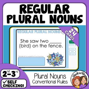 Regular Plural Nouns - Grammar Practice - Conventional Rules - Boom Cards