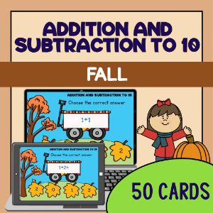 Fall Addition And Subtraction To 10 Task Cards Addition and - Boom Cards