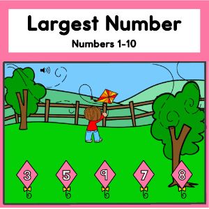 Largest Number 1-10 Spring - Boom Cards