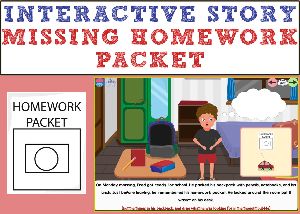 Interactive School Story - Missing Homework Packet - Boom Cards