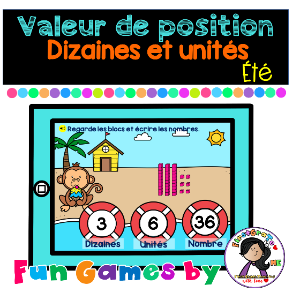 Valeur de position. Dizaines et unités. Été - Boom Cards