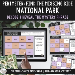 Find the Missing Side Perimeter Challenge National Park - Boom Cards