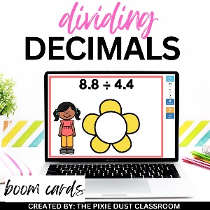 Dividing Decimals Spring Theme - Boom Cards