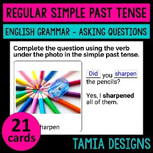 Regular past tense verbs Asking questions - Boom Cards