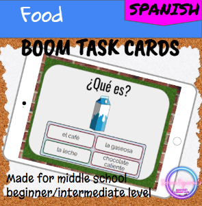 LA COMIDA- food vocabulary identification (multiple choice) - Boom Cards