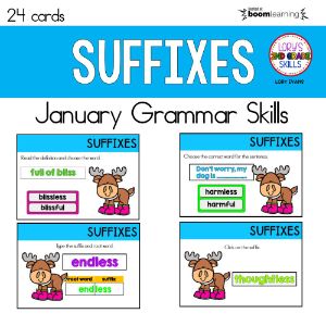 Suffixes - January Skills - Boom Cards